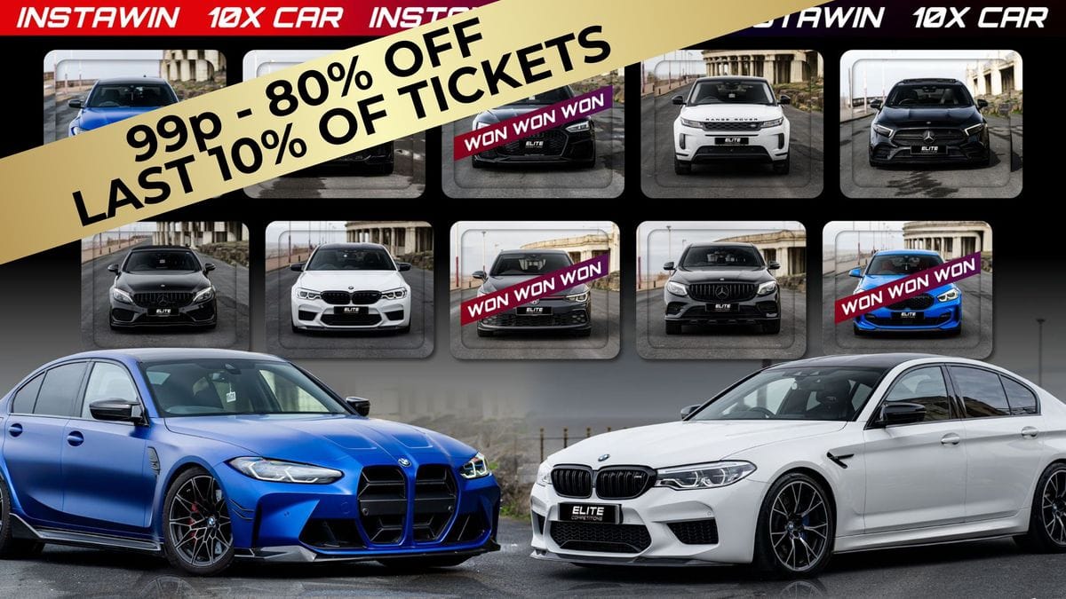 Win 10/1 Chance to Win, 10x Car InstaWin (£5,000 End Prize) - Buy tickets now at £4.59 | Elite ...