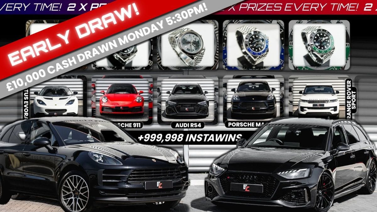 Win 2 Prizes With Every Ticket (£10,000 End Prize + 999,998 InstaWins ...