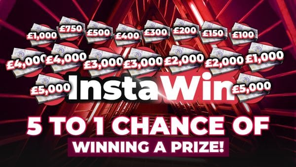 Win 5/1 Chance to Win (£1,000 End Prize + 3,999 InstaWins) - Limited ...