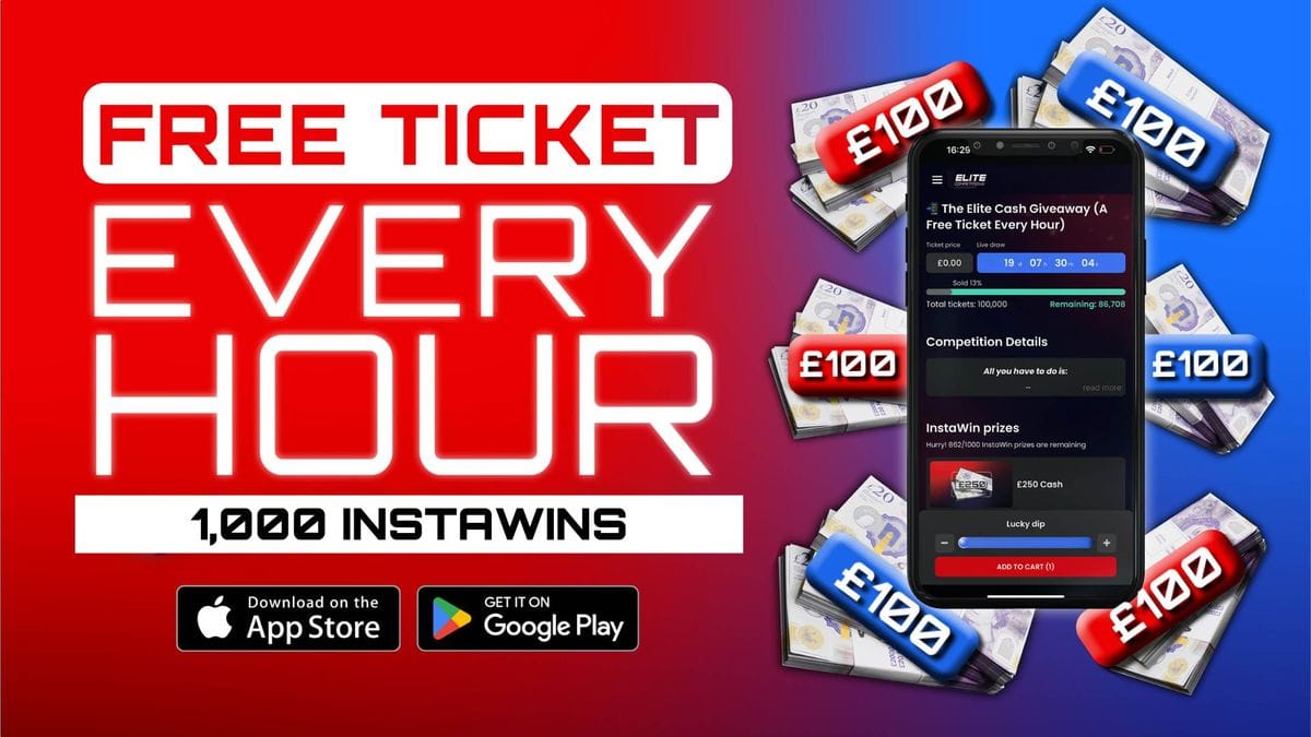 Win NEW: FREE Ticket Every Hour (1,000x InstaWins) - Buy tickets now at ...
