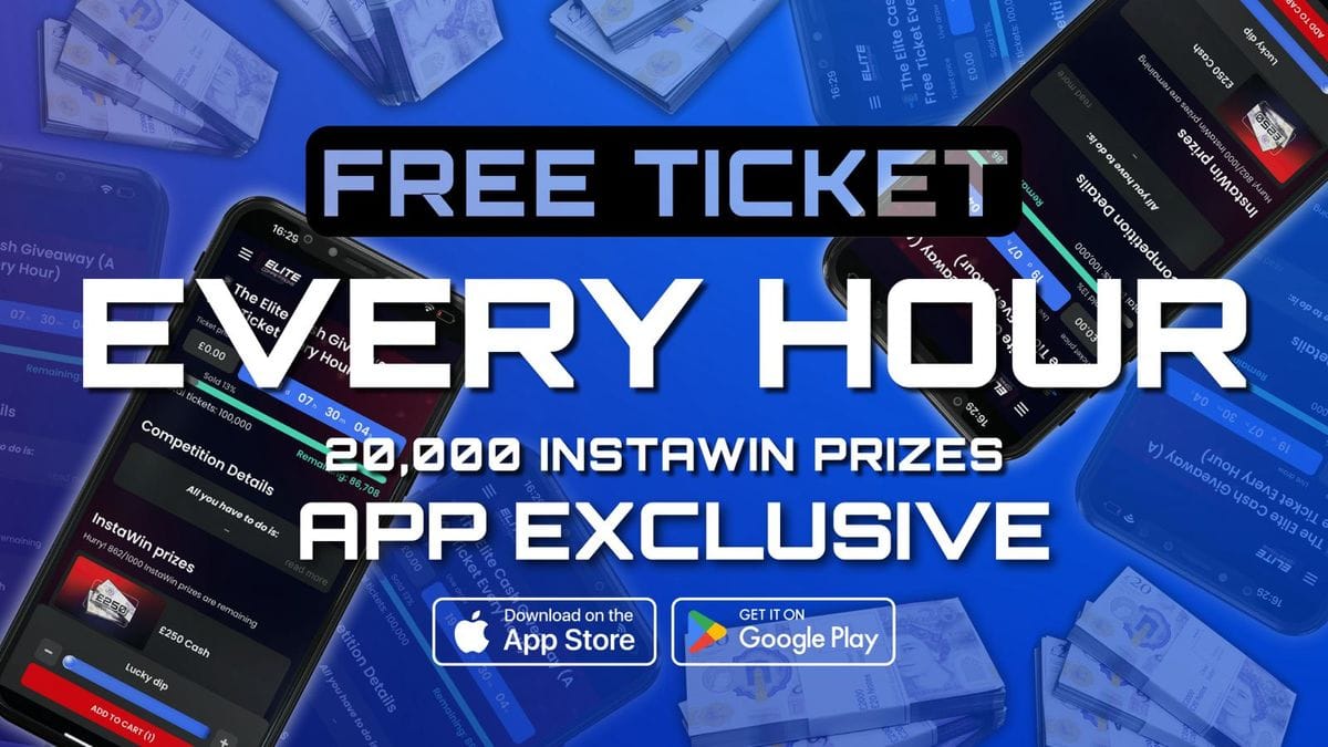 Win FREE Ticket Every Hour (20,000x InstaWins) - Buy tickets now at £0. ...