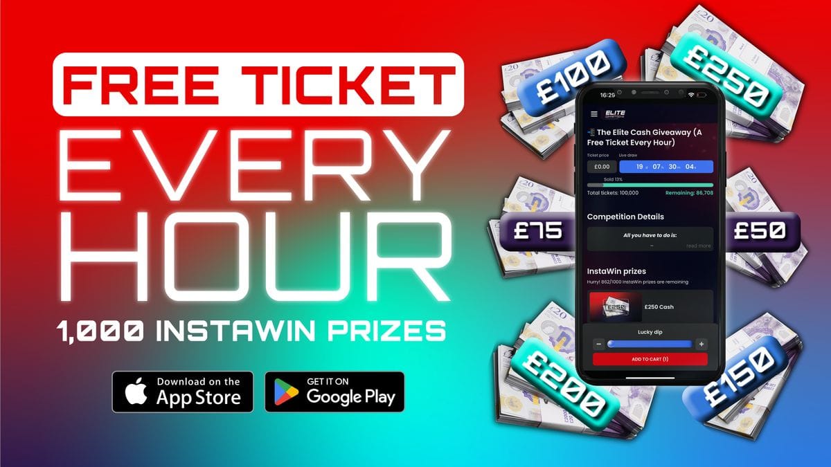 NEW: FREE Ticket Every Hour (1,000x InstaWins) | Elite Competitions
